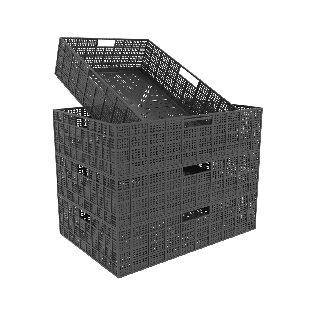 Fruit & Veg Crate Black 600X400X150 Tr - Maxshelf - Retail Equipment ...