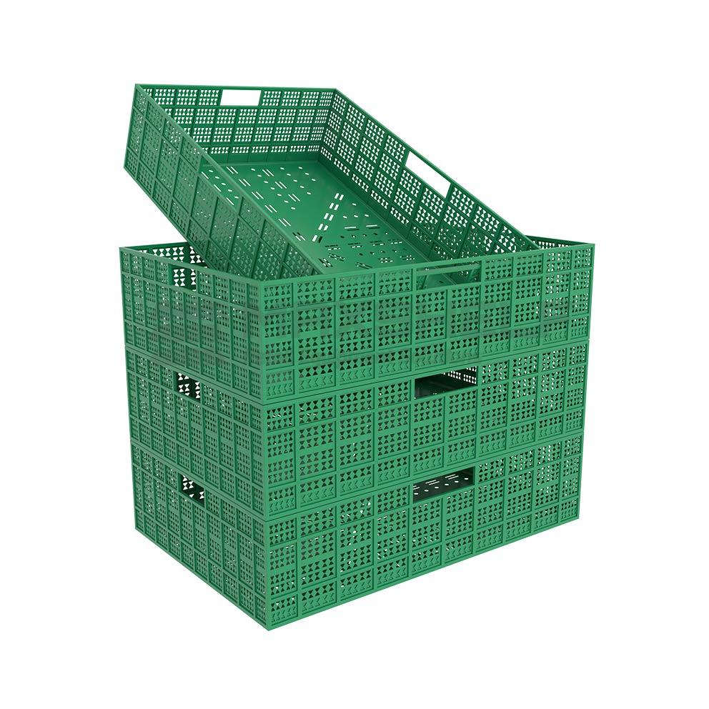 Fruit & Veg Crate Green 600X400X150 Tr - Maxshelf - Retail Equipment ...