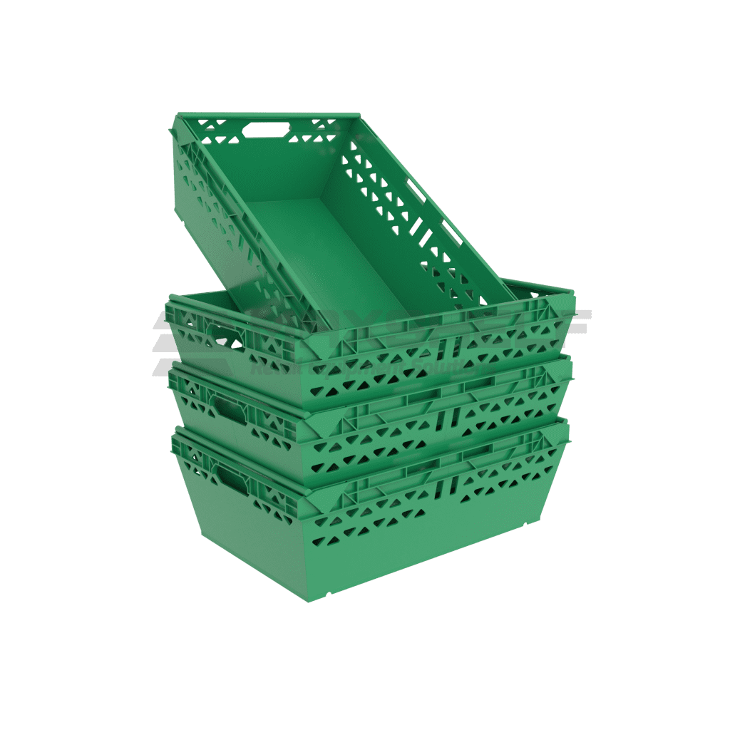 FRUIT & VEG BALE CRATE GREEN SMALL 400X300X180 UK - Maxshelf - Retail ...