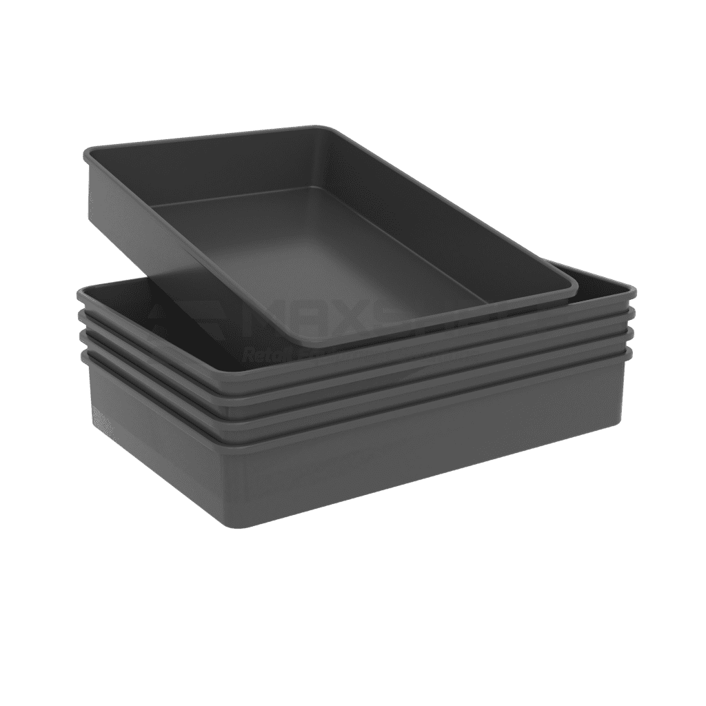 FRUIT & VEG TRAY 455X255X85 SMALL BLACK - Maxshelf - Retail Equipment ...