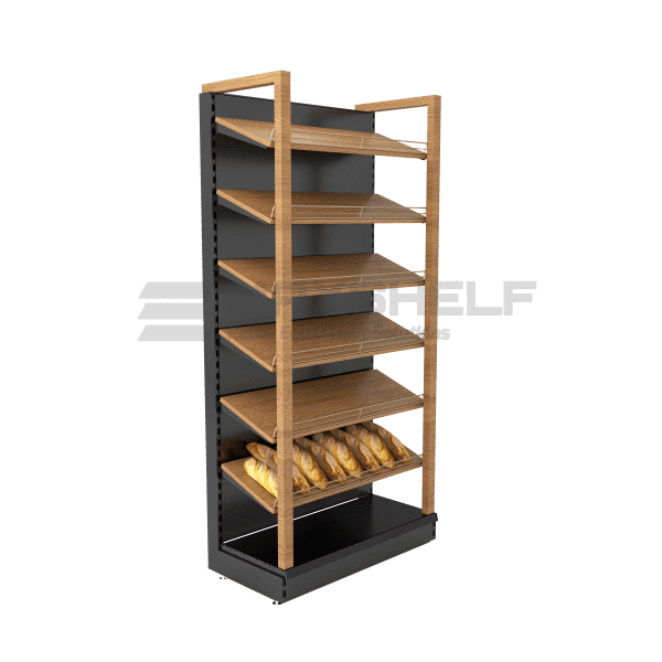 METAL BAKERY UNIT WITH COLUMN AND WOODEN SHELVES - Maxshelf - Retail ...