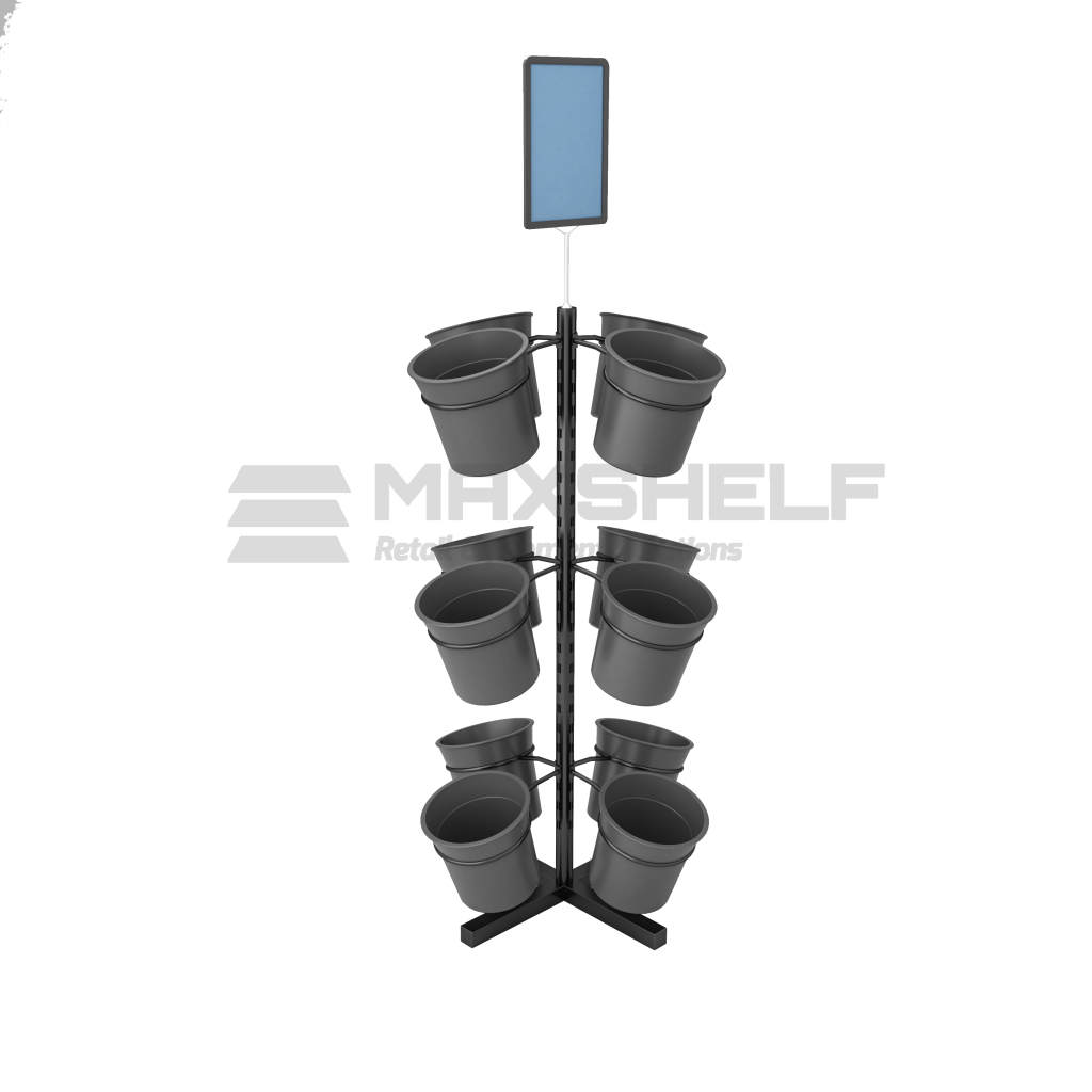 12 Bucket Flower Display Tower - Maxshelf - Retail Equipment Solutions