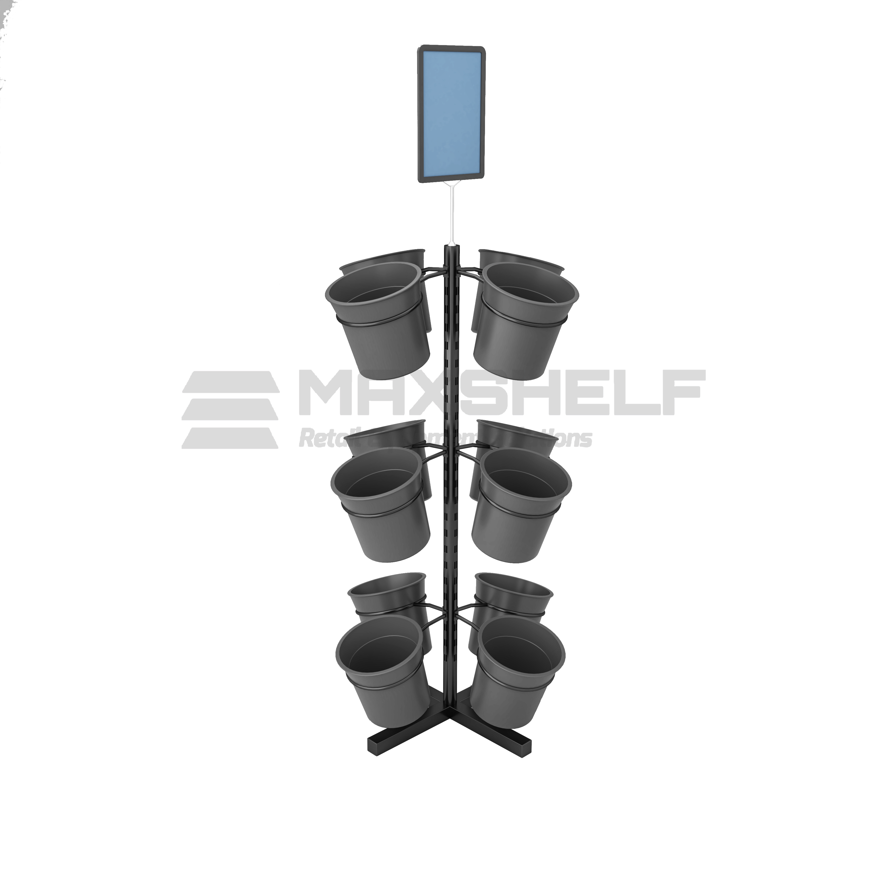 12 Bucket Flower Display Tower - Maxshelf - Retail Equipment Solutions
