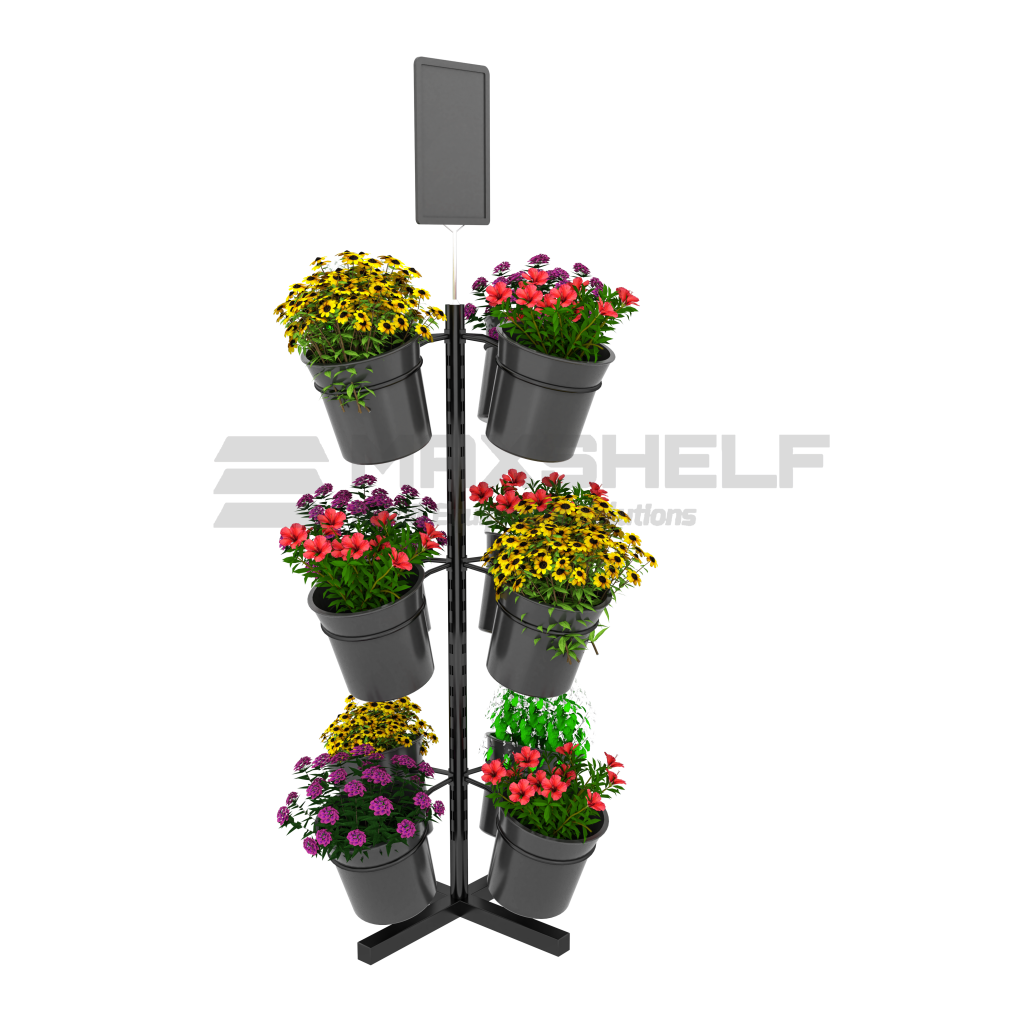 12 Bucket Flower Display Tower - Maxshelf - Retail Equipment Solutions