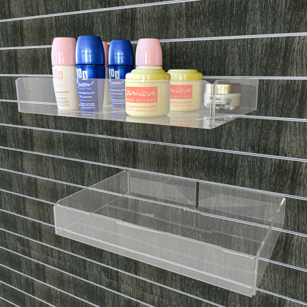 30CM ACRYLIC TRAY SLATWALL - Maxshelf - Retail Equipment Solutions