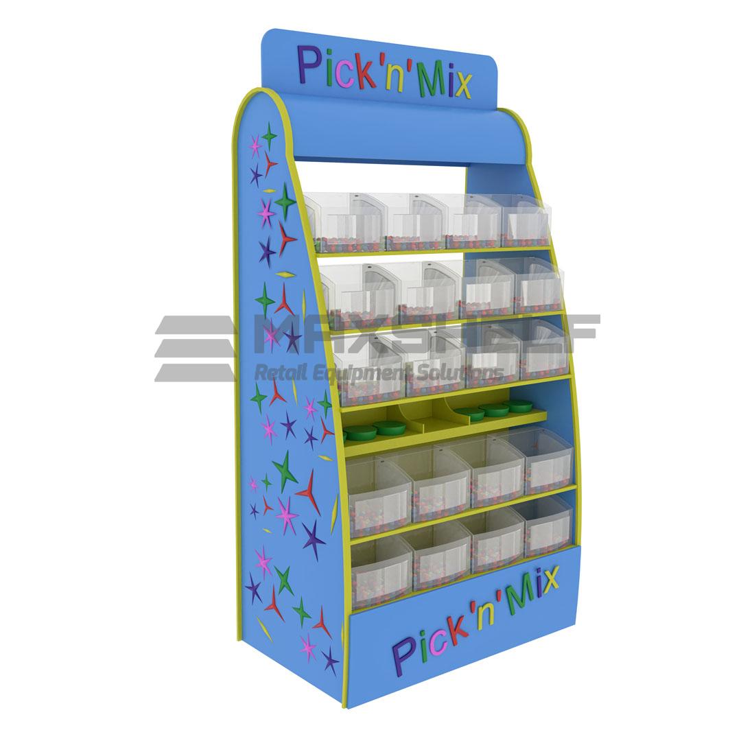 5 tier blue pick n mix dispenser - Maxshelf - Retail Equipment Solutions