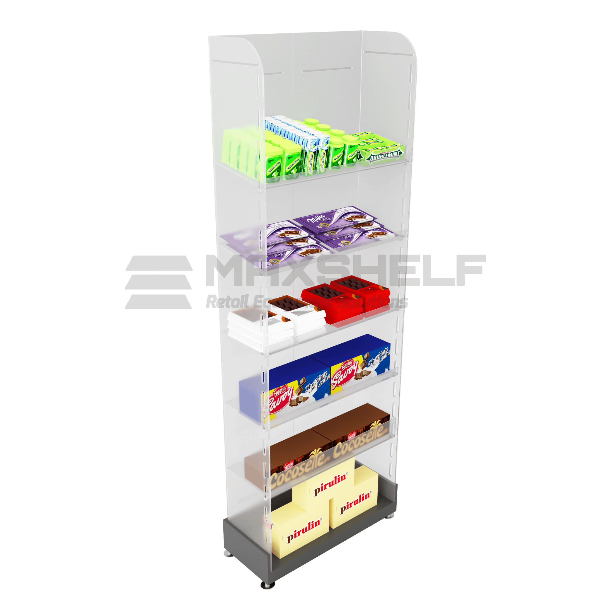 ACRYLIC PROMO SIDE UNIT 5 SHELVES H162*L50*D22 VMAX - Maxshelf - Retail ...