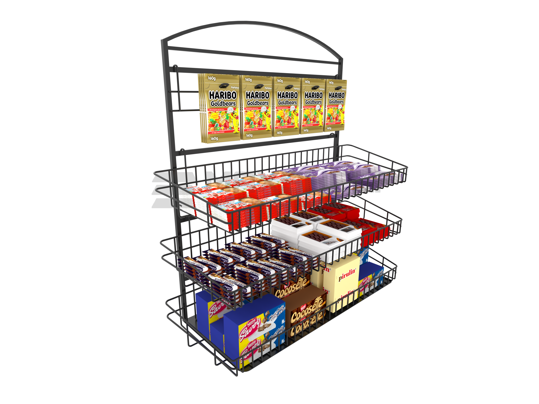 BLACK WIRE CANDY DISPLAY L600*D230*H670MM - Maxshelf - Retail Equipment ...