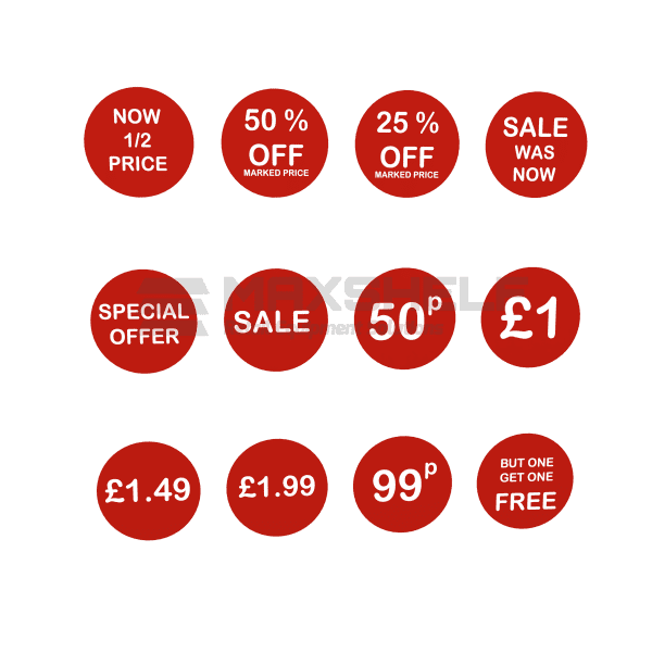 Self Adhesive Price Labels Stickers - Maxshelf - Retail Equipment Solutions