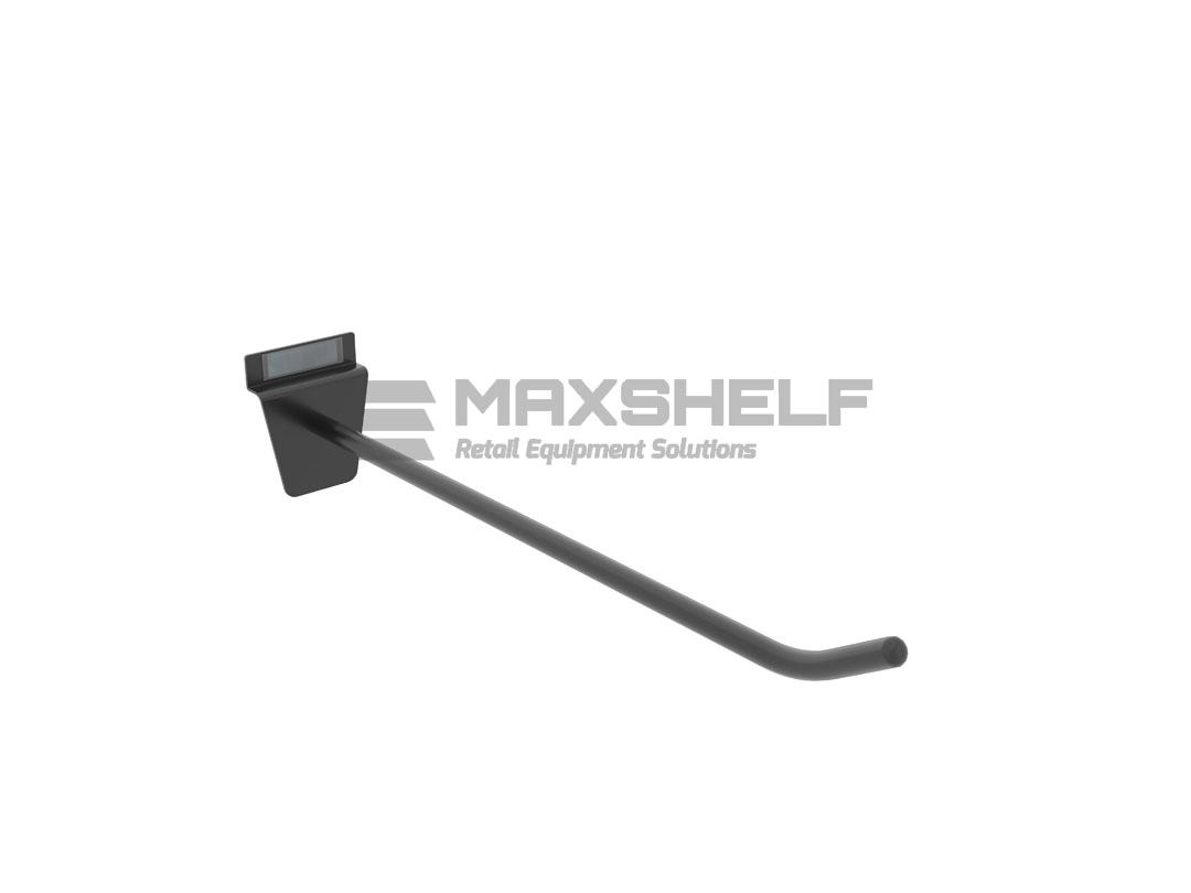 Slatwall Single Black Acrylic Hook - Maxshelf - Retail Equipment Solutions