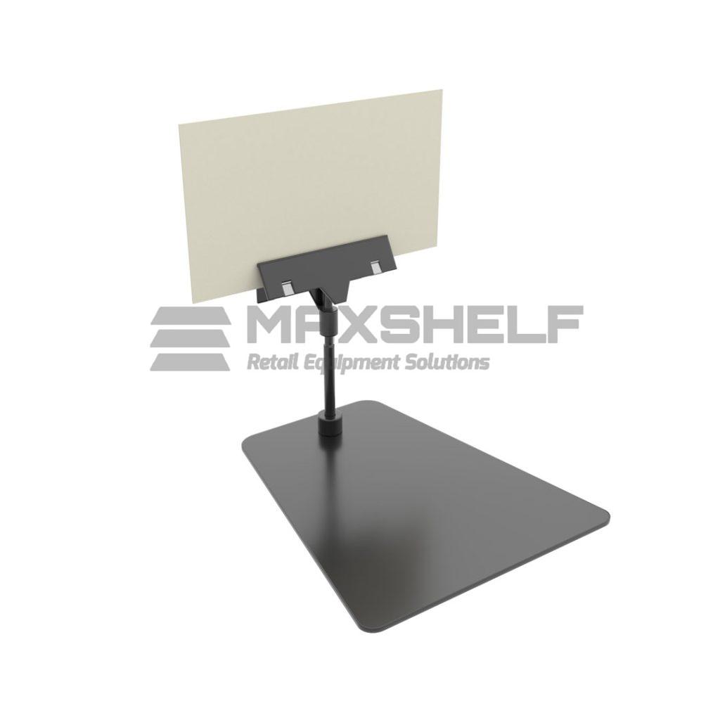 SQUARE BASE MESSAGE HOLDER 100MM BLACK - Maxshelf - Retail Equipment ...