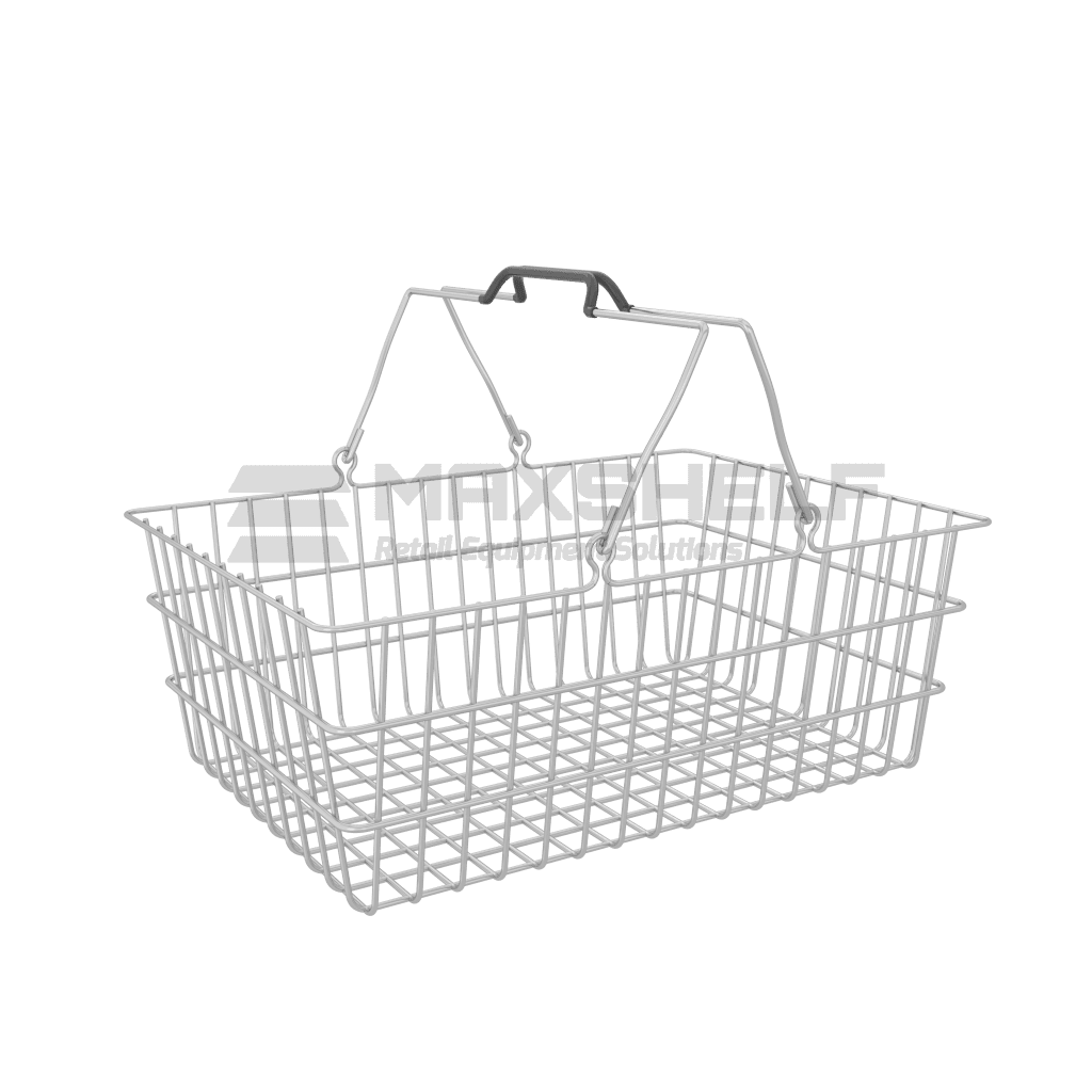 WIRE BASKET 25L [BLACK CORNERS] - Maxshelf - Retail Equipment Solutions