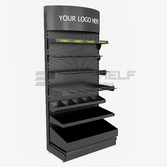 Free Standing Tool Display Wall Unit with Canopy - Maxshelf - Retail ...