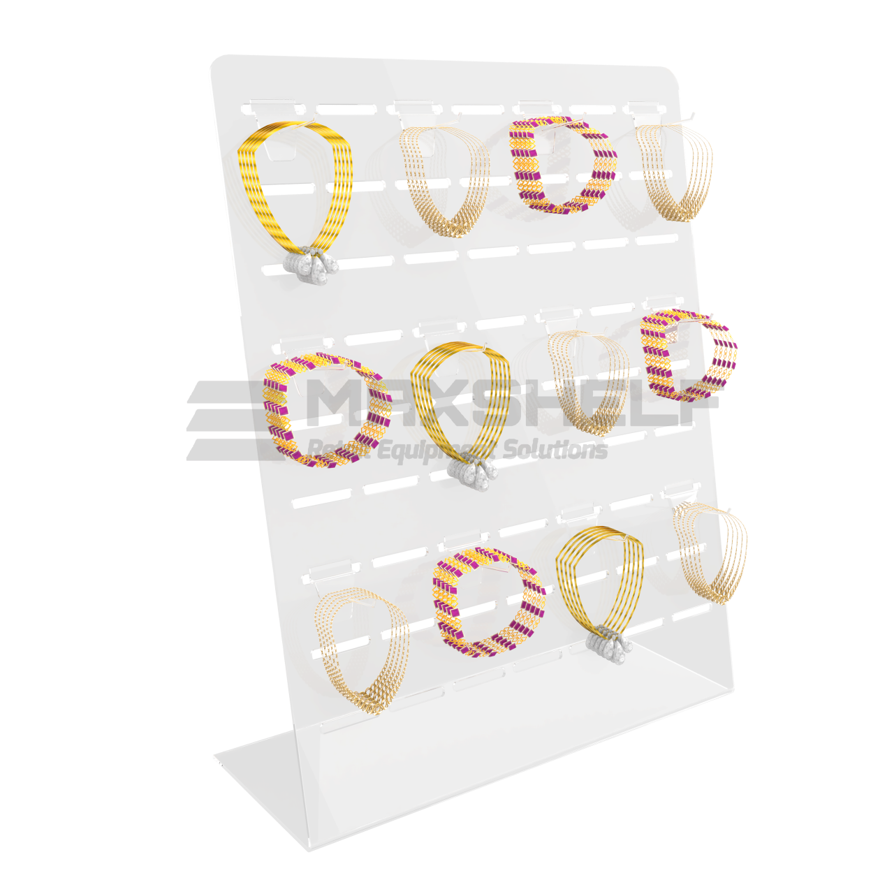 Acrylic Slotted Display Panel 12 Hooks - Maxshelf - Retail Equipment ...