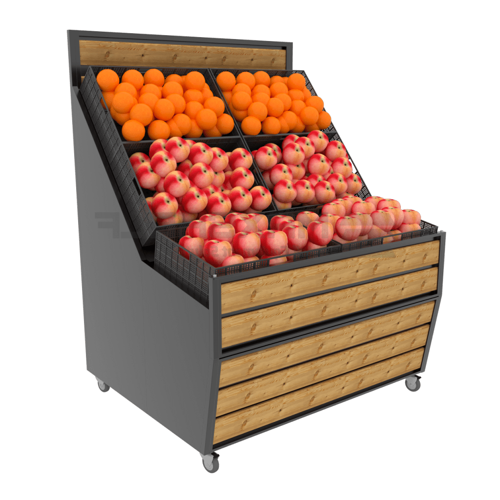 SLS 6 CRATE FRUIT & VEG WALL UNIT CASTORS MR3 (No Crates) - Maxshelf ...