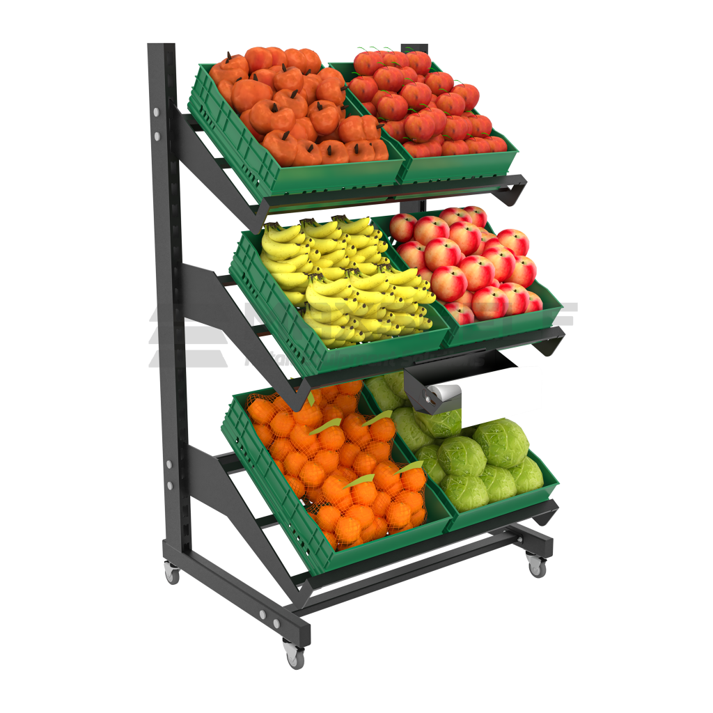 SINGLE SIDE SLOPING FRUIT & VEG UNIT - Maxshelf - Retail Equipment ...
