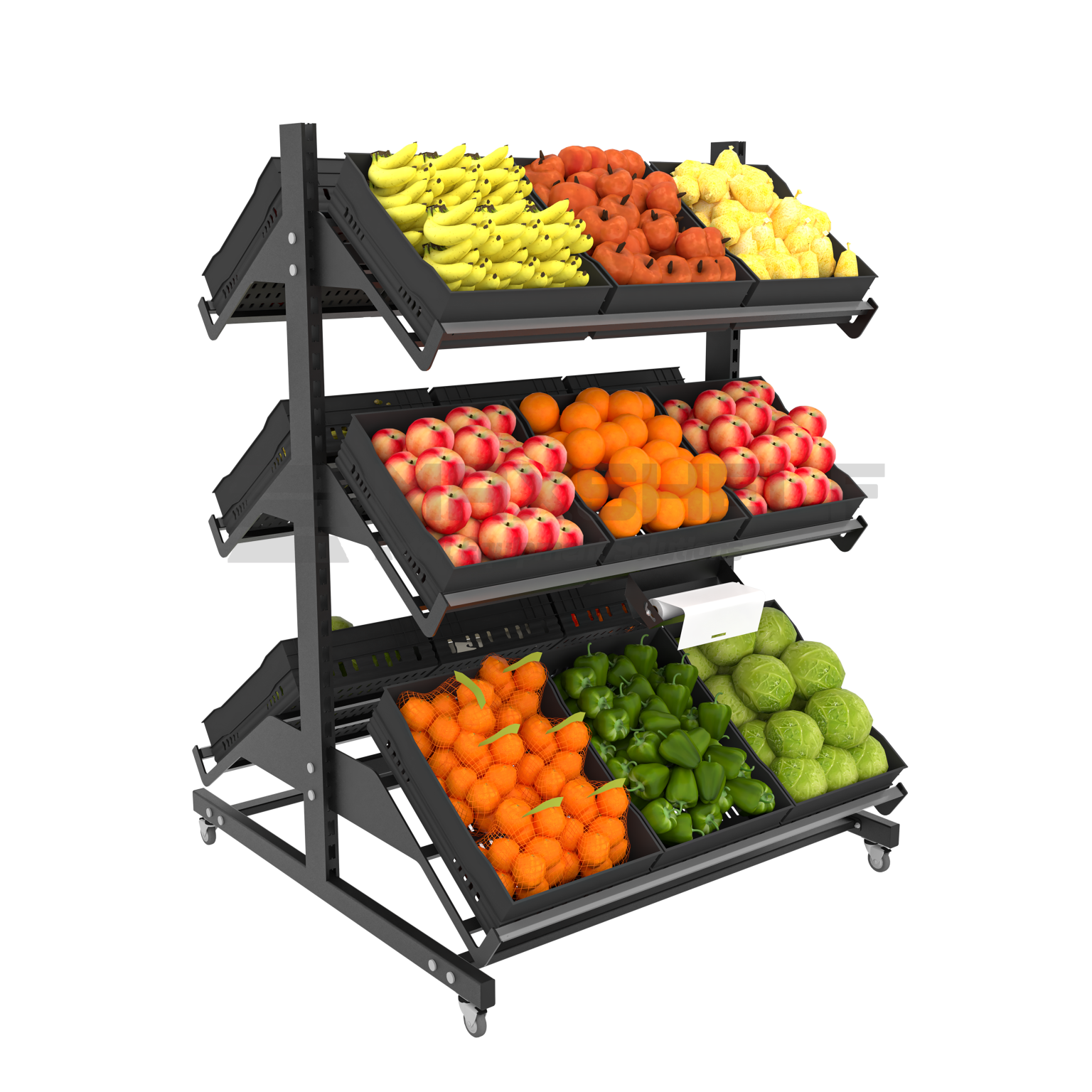 DOUBLE SIDE SLOPING FRUIT & VEG UNIT - Maxshelf - Retail Equipment ...