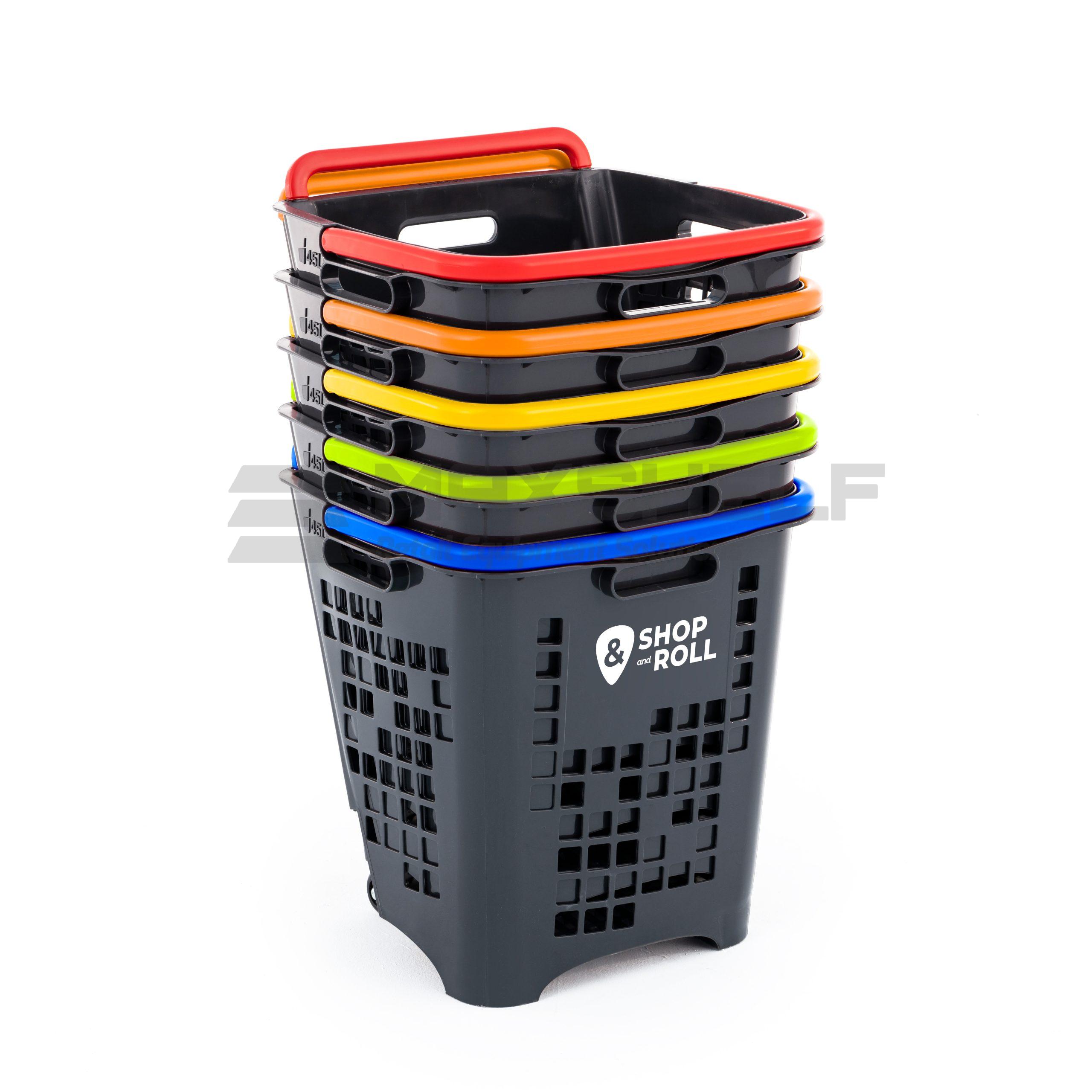 PLASTIC LOOP BASKET 45L BLACK AND RED - Maxshelf - Retail Equipment ...