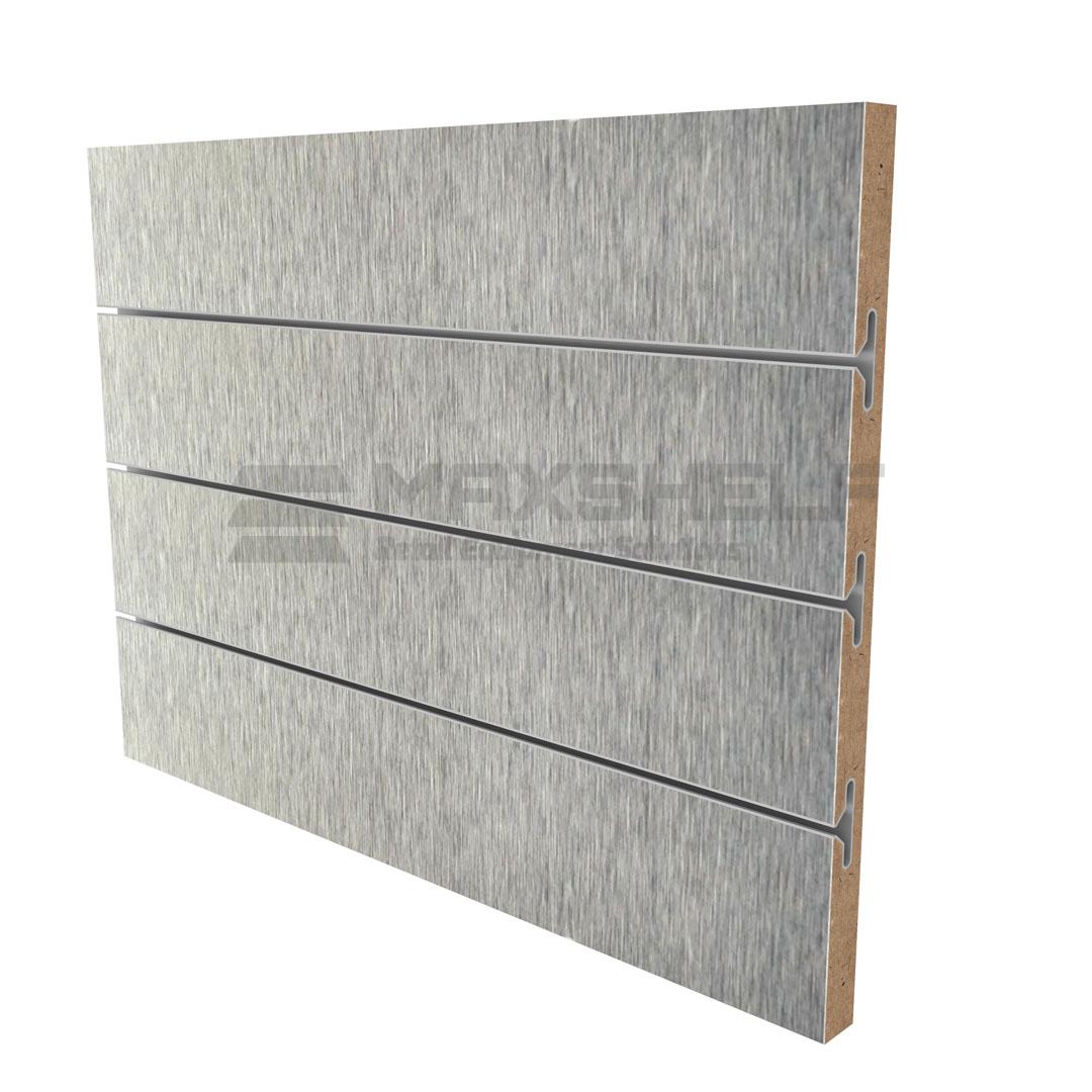 BRUSHED ALUMINIUM SLATWALL PANEL UK - Maxshelf - Retail Equipment Solutions