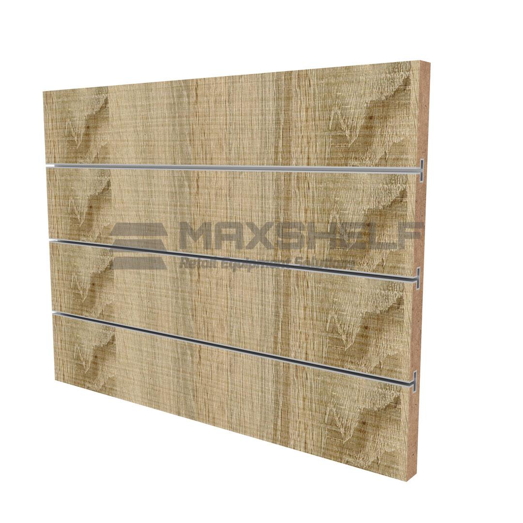 RUSTIC OAK SLATWALL PANEL - Maxshelf - Retail Equipment Solutions