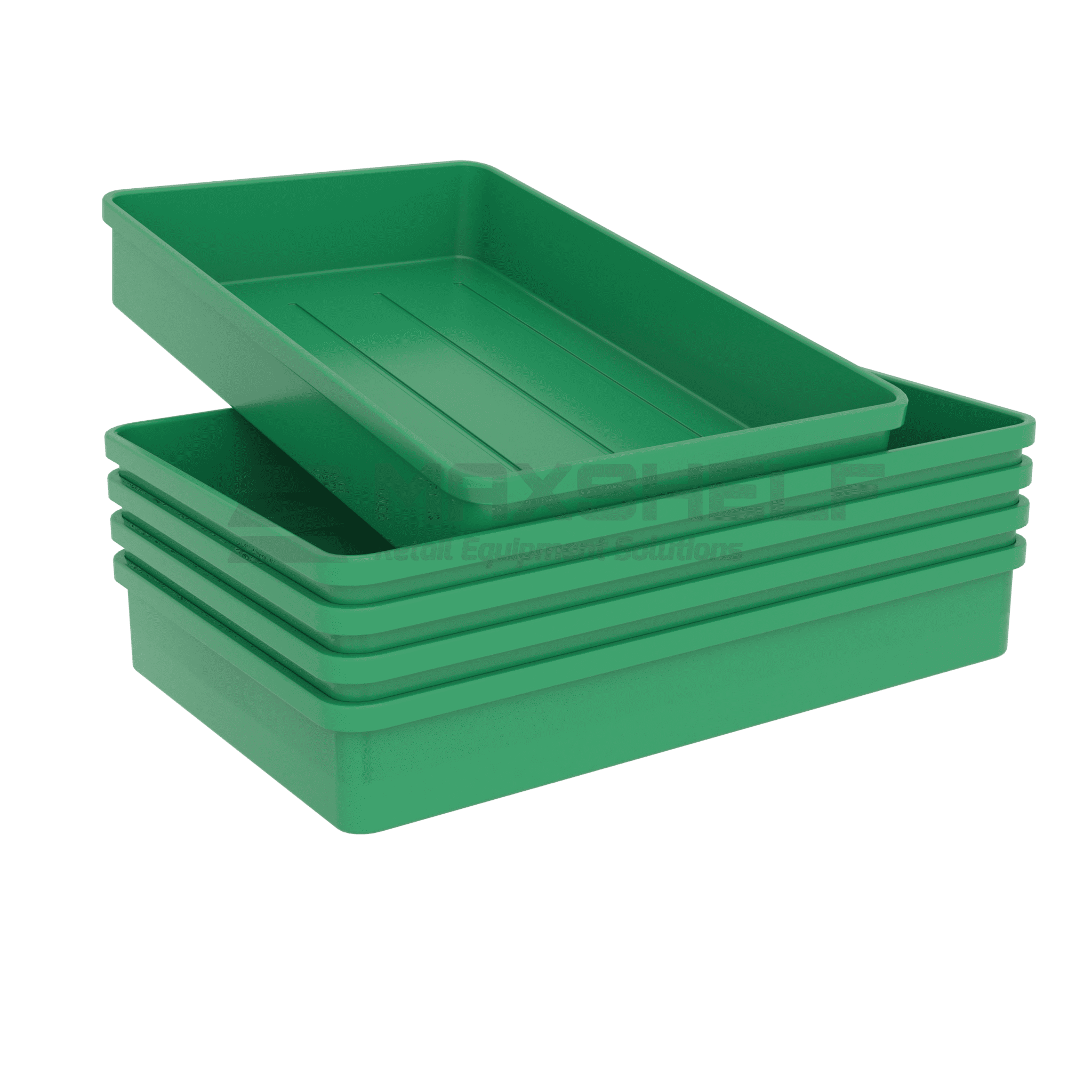 GREEN PLASTIC TRAY - SMALL AND MEDIUM - Maxshelf - Retail Equipment ...