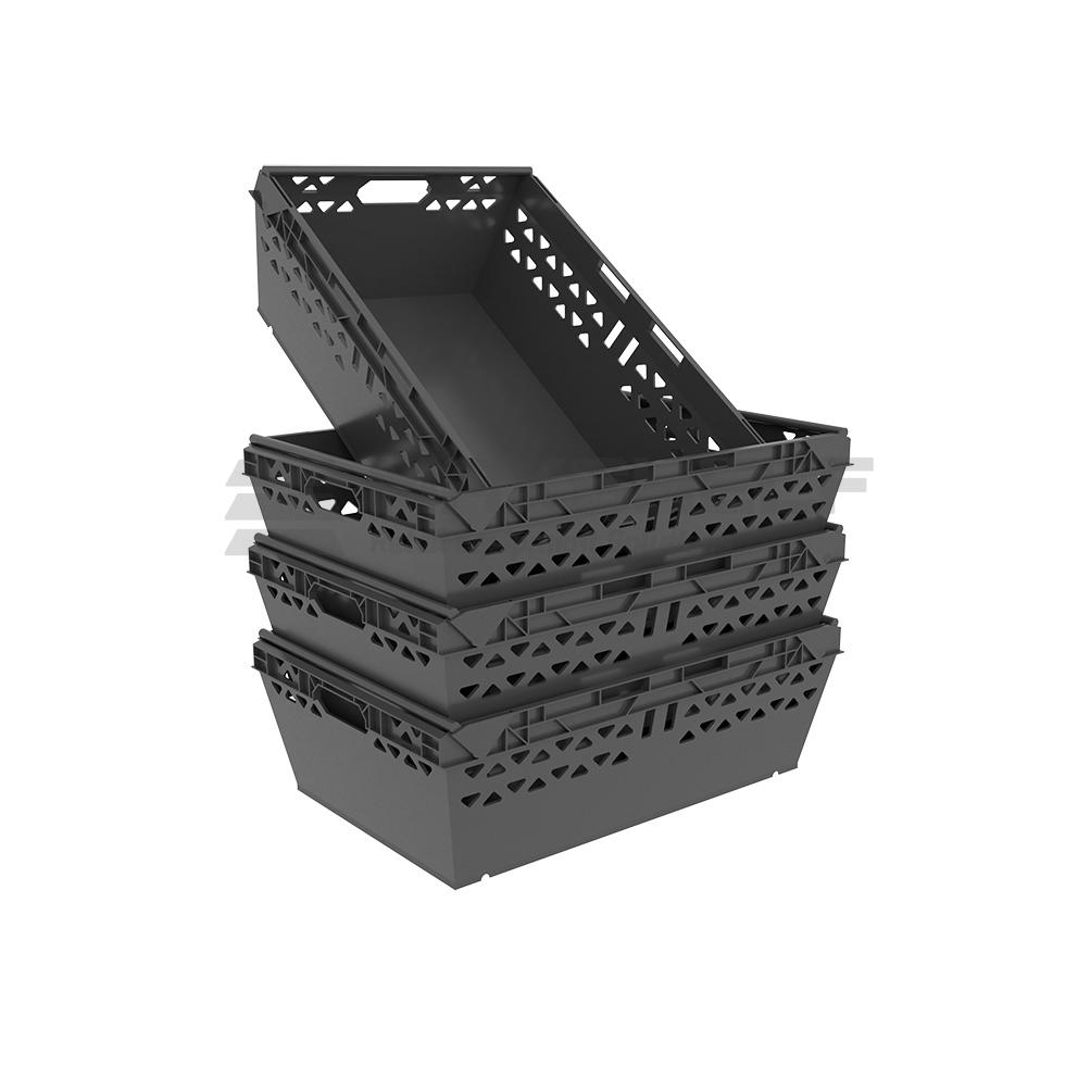 FRUIT & VEG BALE CRATE BLACK SMALL 400X300X180 UK - Maxshelf - Retail ...