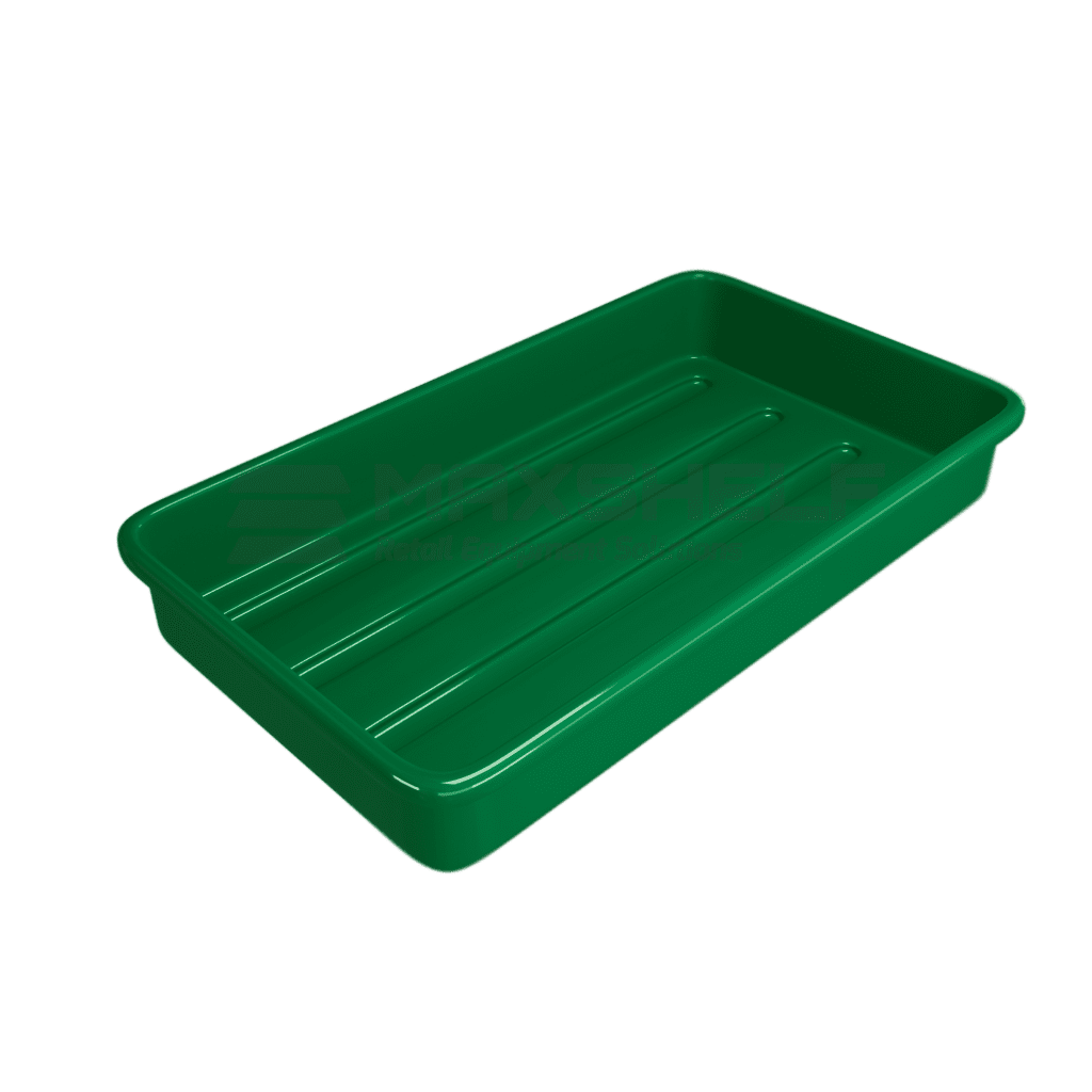 GREEN PLASTIC TRAY - SMALL AND MEDIUM - Maxshelf - Retail Equipment ...