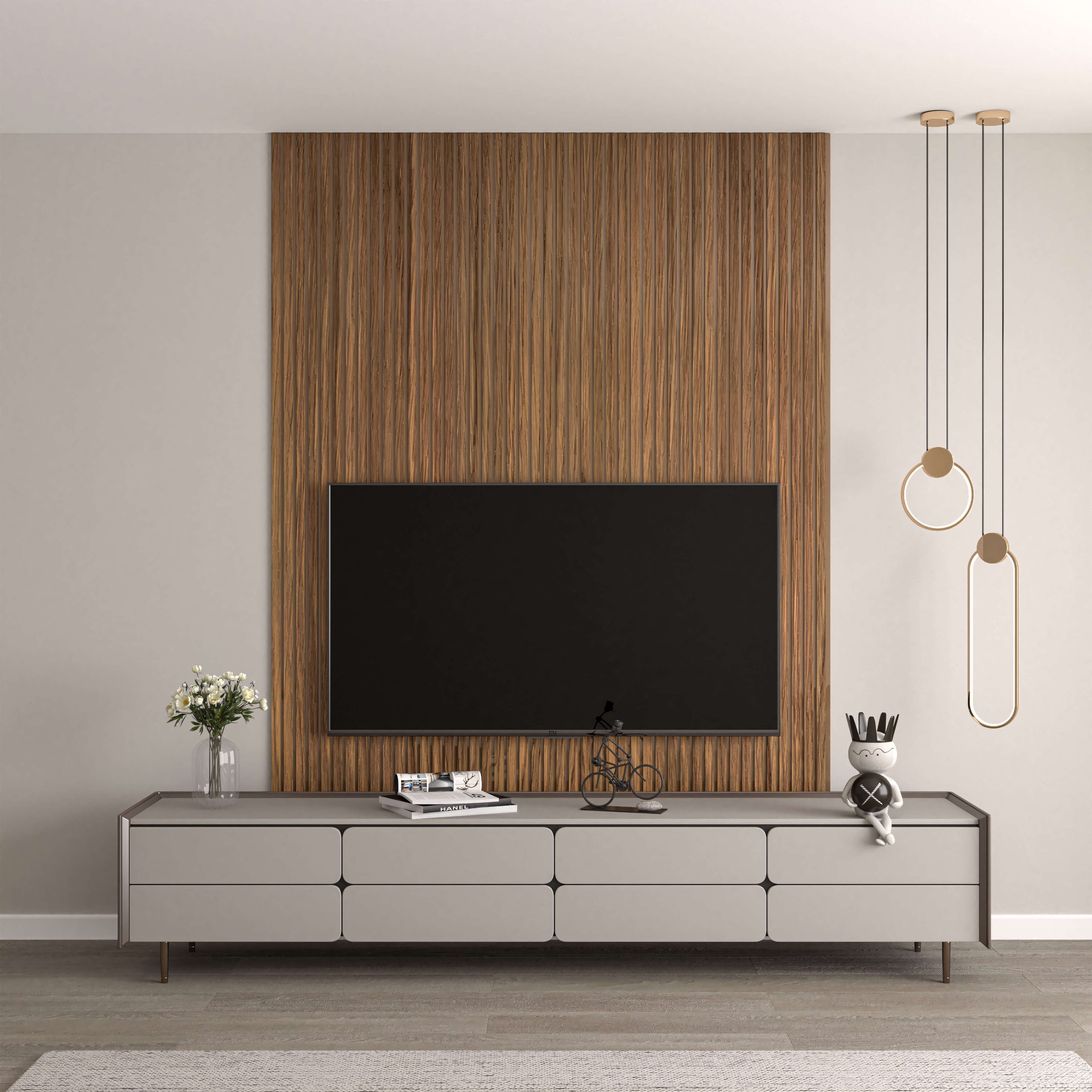 5 - DECORATIVE SLATWALL STRIPS WALNUT & ROSE GOLD 200*2900*11mm ( 2001 ...